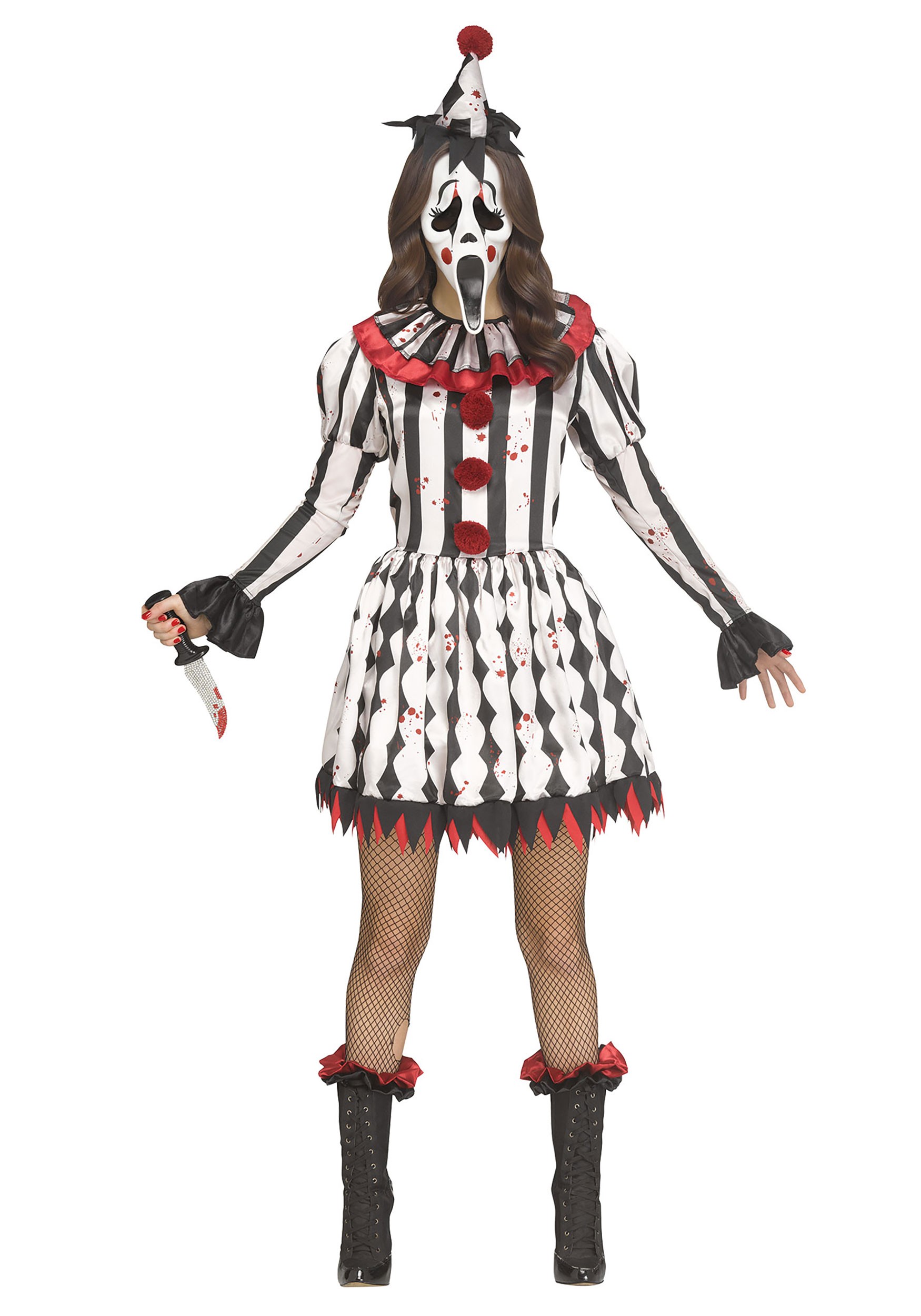 Women's Ghost Face Harlequin Costume | Scream Costumes