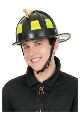 Black Fireman Costume Helmet