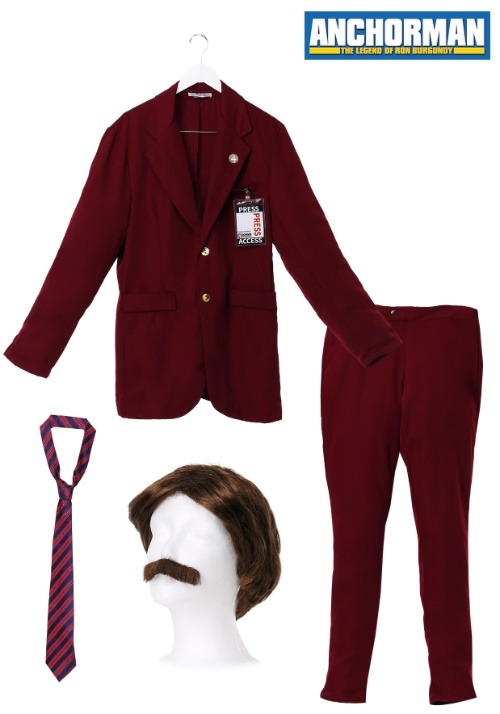 Deluxe Men's Anchorman Ron Burgundy Costume Suit | Movie Costumes