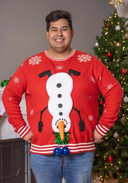 Snowman Balls Ugly Christmas Sweater For Adults