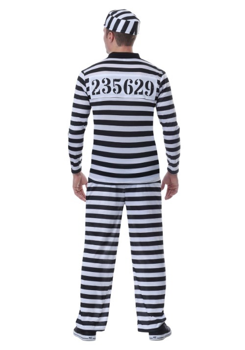 Deluxe Button Down Jailbird Costume for Men | Prisoner Costumes