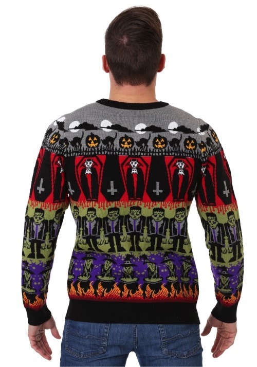 Classic Horror Monsters Fair Isle Halloween Sweater for Adults ...