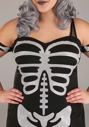 Plus Size Women's High Fashion Skeleton Costume