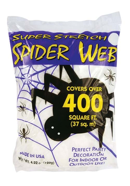 400 Square FT Super Stretch Spider Web Prop | Spider Decorations