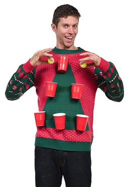 Tipsy Elves Beer Pong Ugly Christmas Sweater For Men