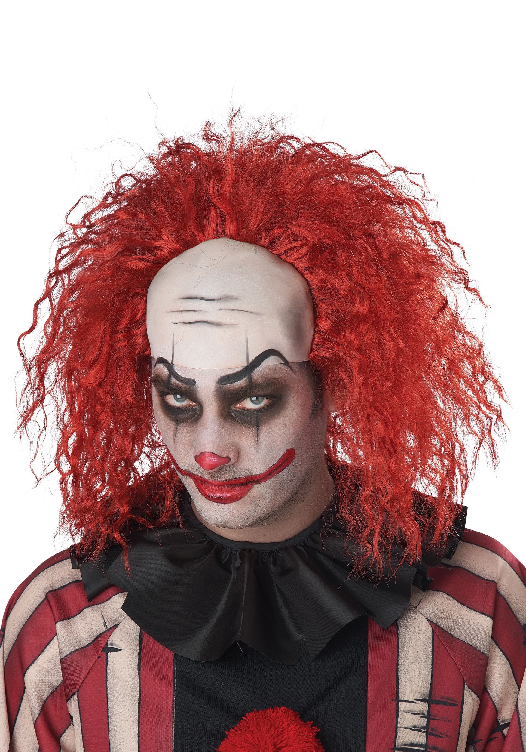Clown Red Costume Wigs & Facial Hair Halloween Scary Clown Mask Prop ...