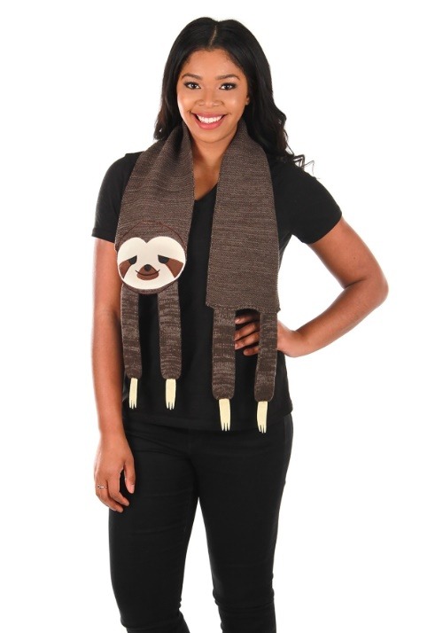 Knit Sleepy Sloth Scarf | Animal Gifts