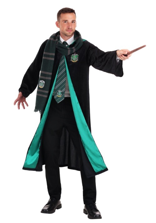Deluxe Harry Potter Slytherin Robe Plus Size Costume for Adults