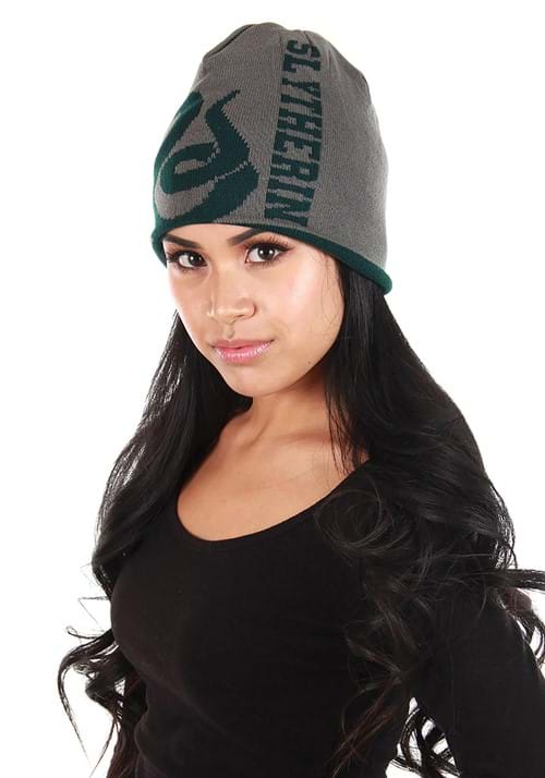 Slytherin Reversible Hogwarts Knit Beanie | Slytherin Accessories