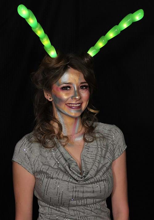 Green Light-Up Insect Antennae LumenHorns Costume Headband