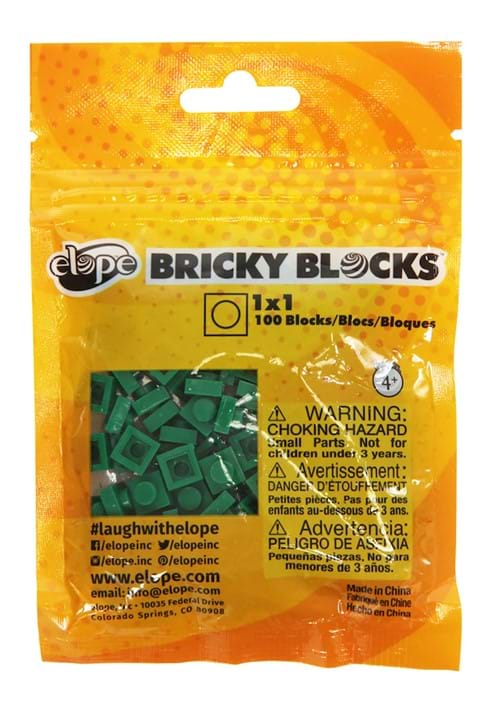 Green Bricky Blocks 100 Pieces 1x1 | Costume Accessories