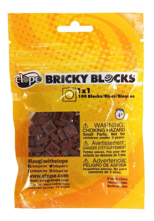 100 Pieces Brown 1x1 Bricky Blocks | Costume Accessories