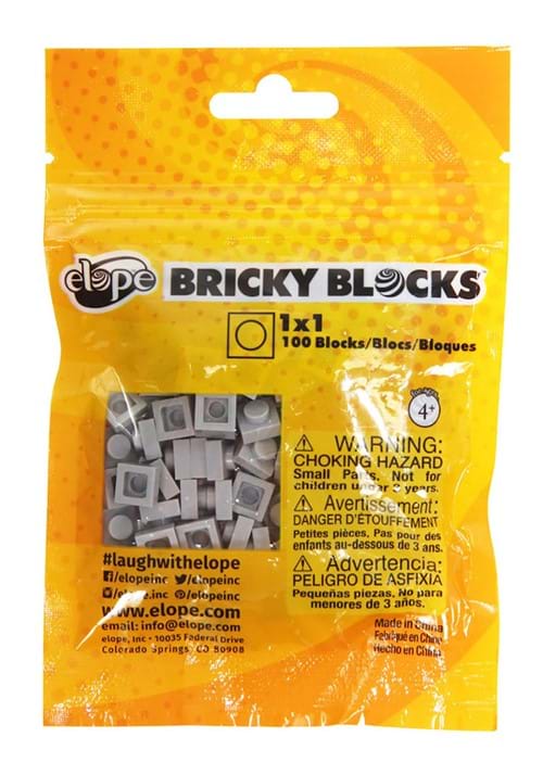 Gray Bricky Blocks 100 Pieces 1x1
