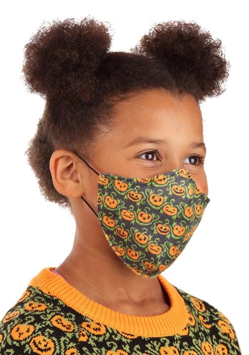 Sublimated Pumpkins Kid's Face Mask | Halloween Accessories