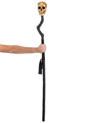Gold Voodoo Skull Staff Costume Accessory