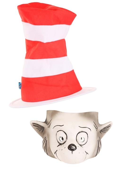 The Cat in the Hat Latex Mask & Hat Costume Kit