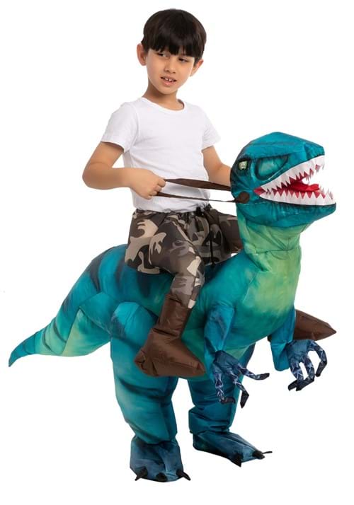 Kid's Inflatable Raptor Ride-On Costume