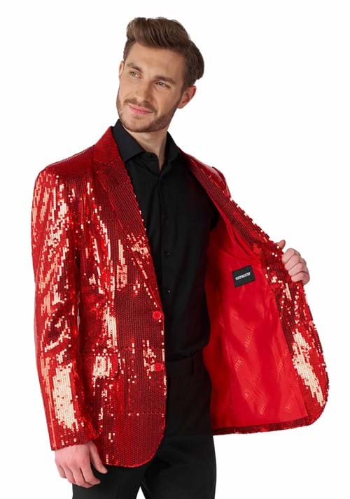 Suitmeister Men's Red Sequins Blazer | Halloween Apparel