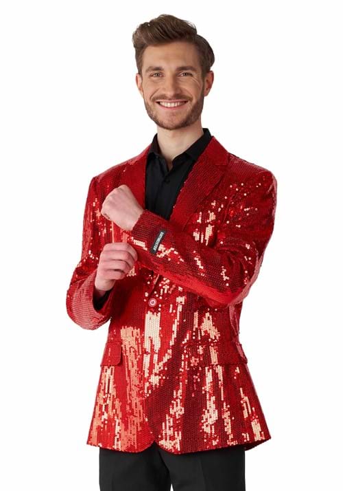 Suitmeister Men's Red Sequins Blazer | Halloween Apparel