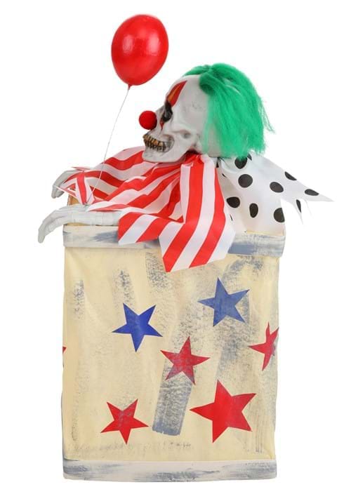 2.5FT Animated Laughing Evil Clown in Box Prop | Evil Clown Decorations
