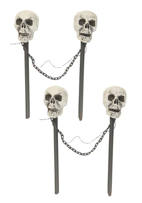 24-Inch Skull Pathway 4 Piece Light Up Decoration | Outdoor Decorations