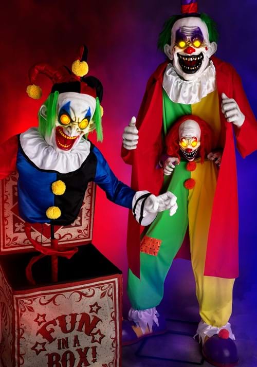 4FT Horrifying Jack in Box Animatronic Halloween Prop | Evil Clown ...