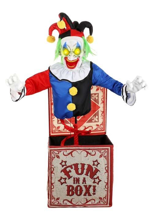 4FT Horrifying Jack in Box Animatronic Halloween Prop | Evil Clown ...