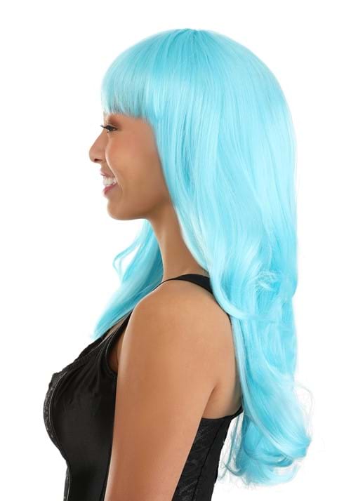 Full Light Blue Wavy Wig
