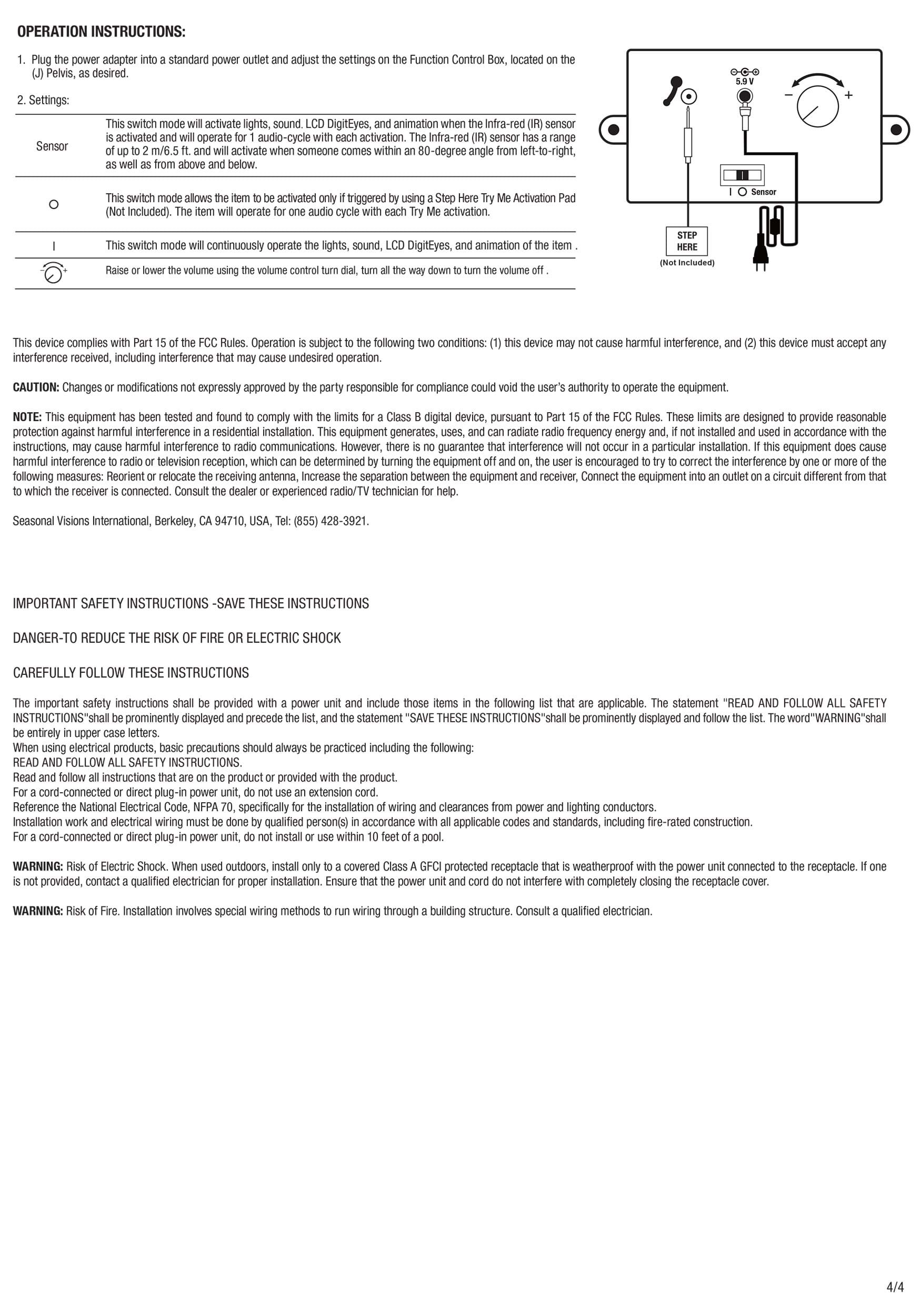 Giant 8ft Animated Skeleton Decoration for Halloween