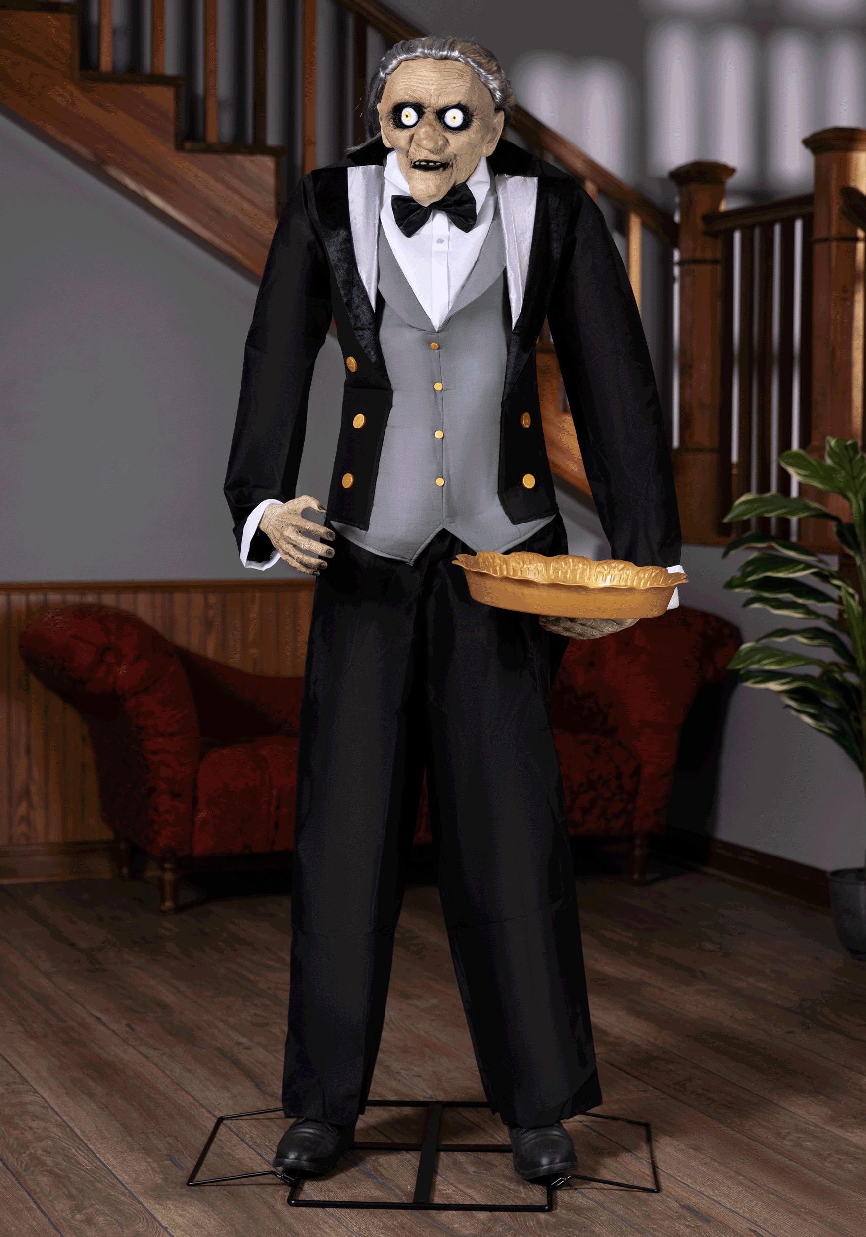Evil Animated Greeter Butler Halloween Decoration