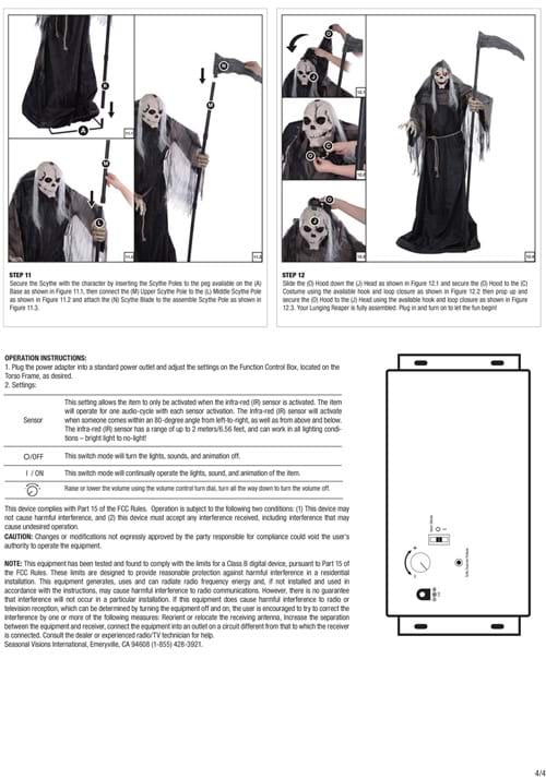 6 Foot Lunging Reaper Animated Halloween Decoration | Seasonal Visions ...