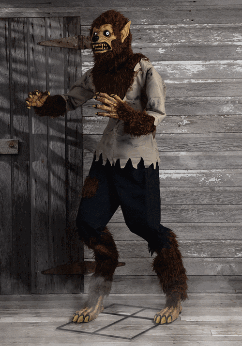 6 Foot Feral Werewolf Animatronic Decoration | Seasonal Visions ...