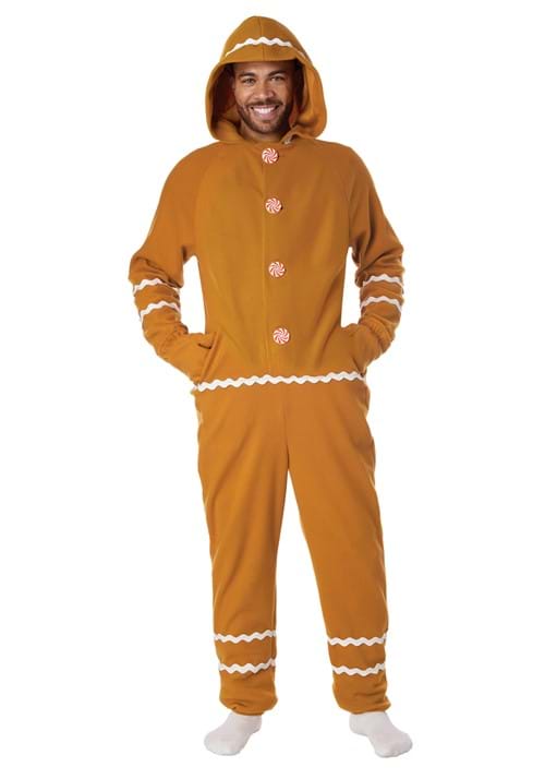 Adult Gingerbread Jumpsuit Costume