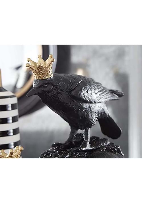 Set of Two Resin Crows with Gold Crown Prop | Animal Decorations