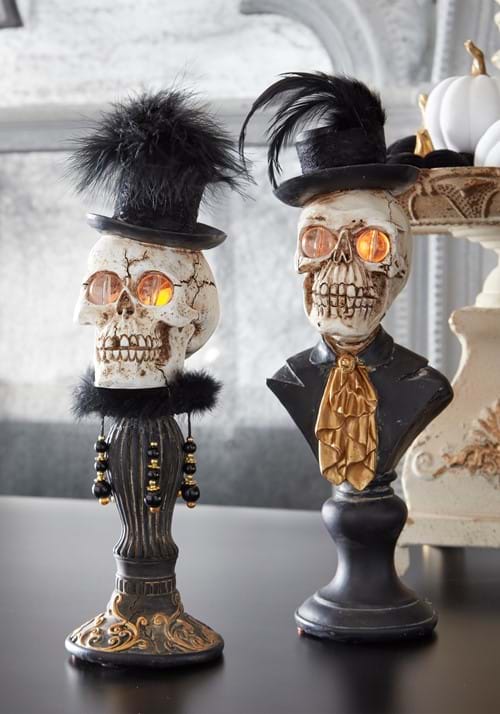 16-Inch Skeleton Female Bust with LED Eyes Decoration | Table Decorations