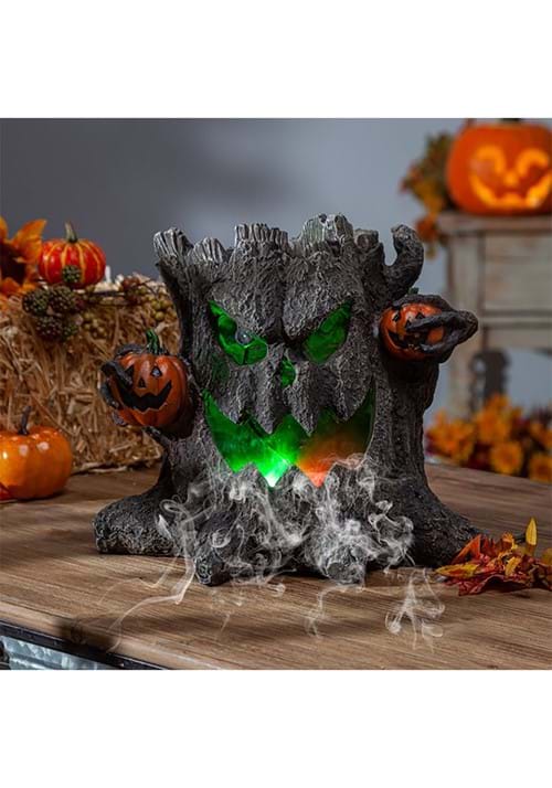 12" Electric Light Up Smoky Haunted Stump Prop | Light Up Decorations
