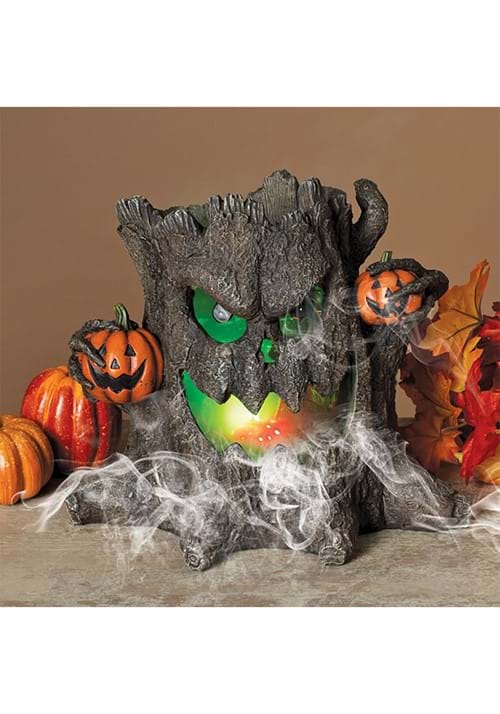 12" Electric Light Up Smoky Haunted Stump Prop | Light Up Decorations