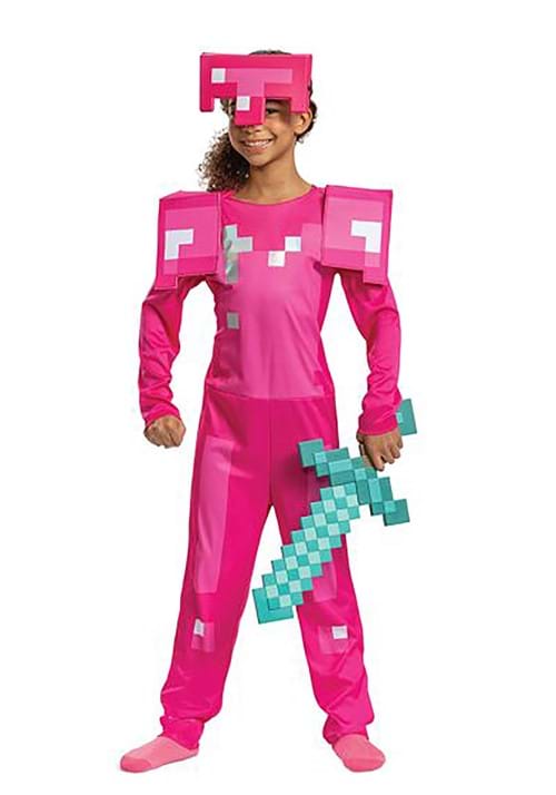 Minecraft Classic Pink Armor Girl's Costume | Minecraft Costumes