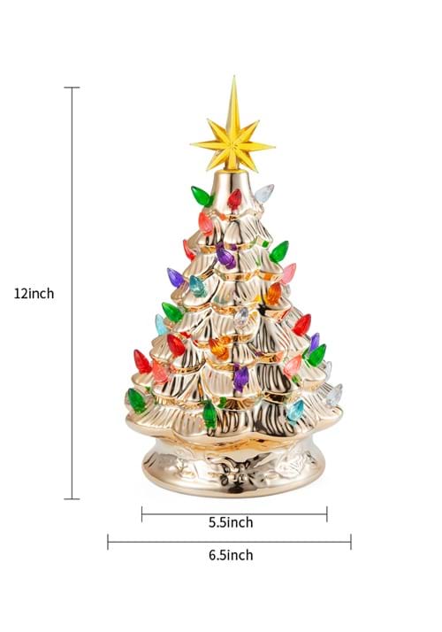 12-Inch Ceramic Gold Christmas Tree | Christmas Home Decorations