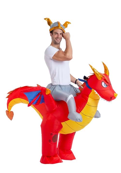Inflatable Adult Riding-A-Fire Dragon Costume