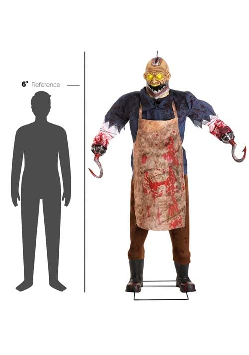 7.5FT Animated Bloody Buzzhead Butcher Halloween Prop | Scary Halloween ...