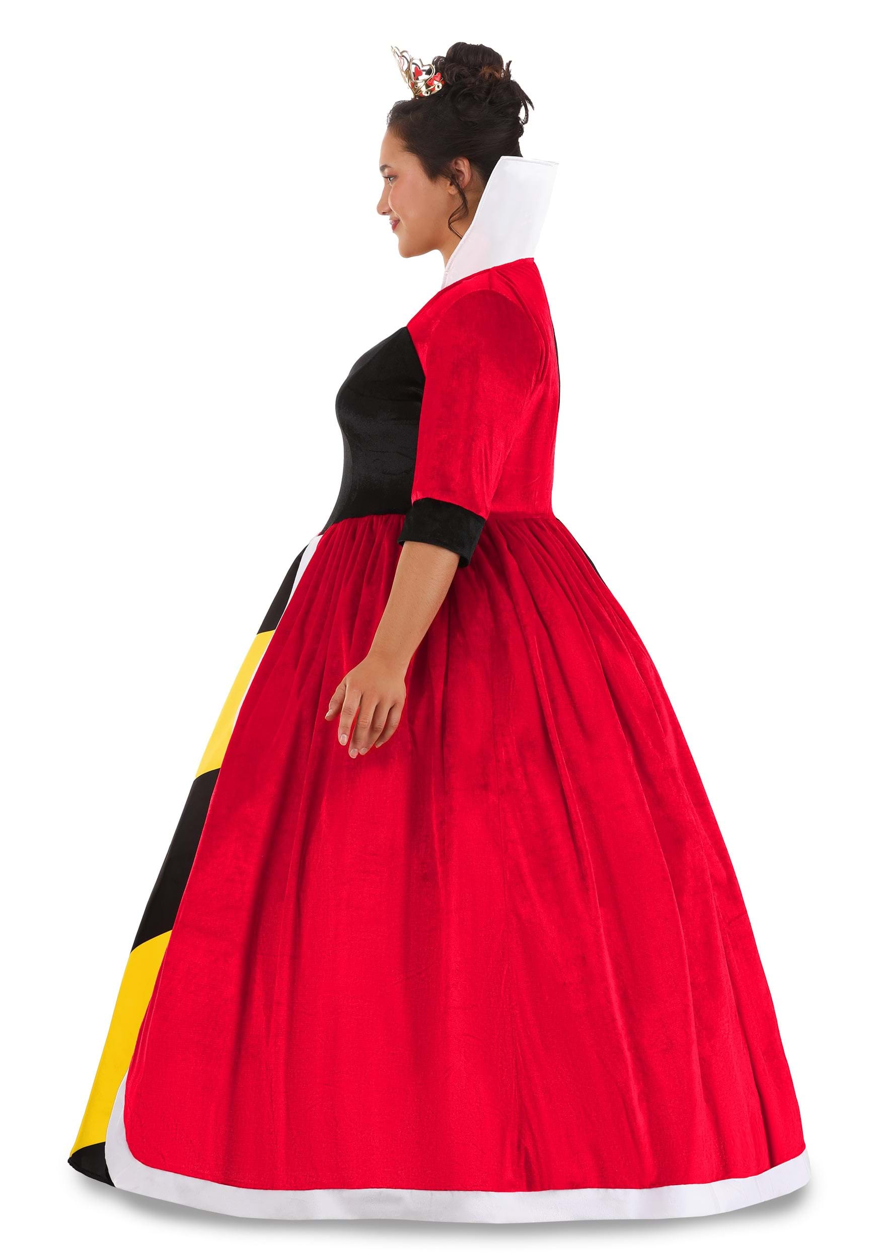 Womens Plus Size Deluxe Disney Queen Of Hearts Costume Alice In