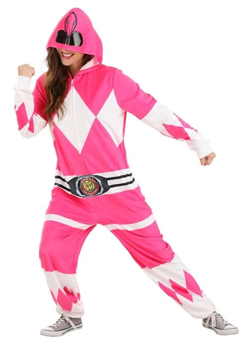 Power Rangers Pink Ranger Hooded Adult Union Suit | Power Rangers Costumes