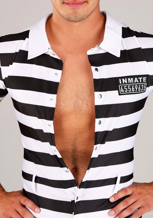 Mens Sexy Striped Prisoner Costume Sexy Halloween Costumes