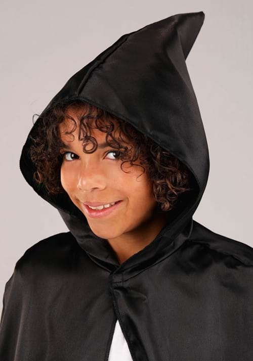 Children's Black Hooded Cloak | Costume Cloak