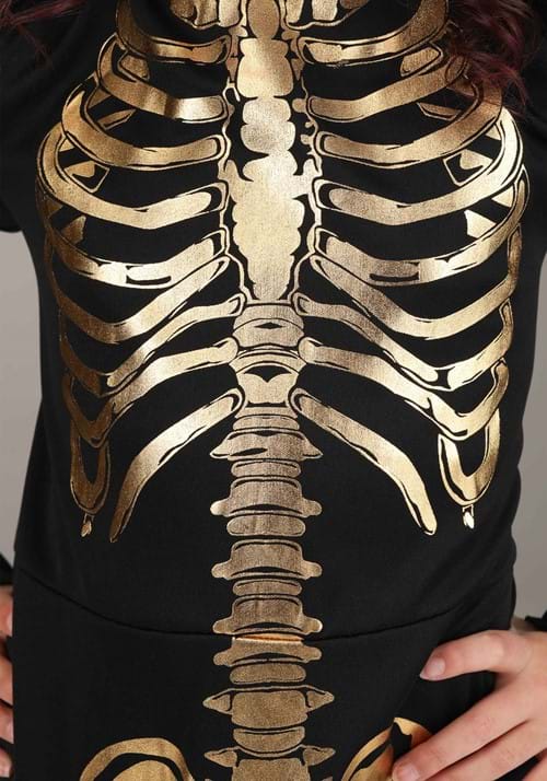 Gilded Skeleton Dress Costume for Girls