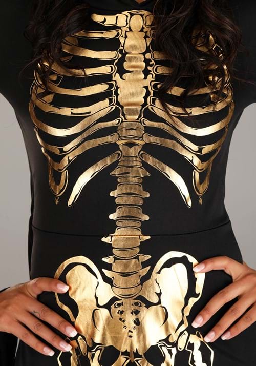 Women's Plus Size Gilded Skeleton Dress Costume