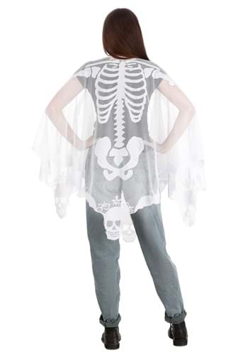 Sheer Skeleton Costume Poncho