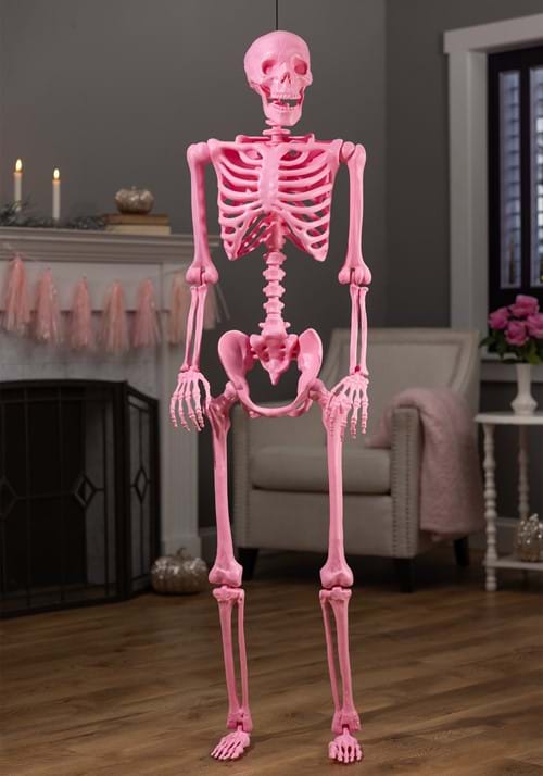 Poseable Crazy Bones Skeleton in Pink Halloween Decoration