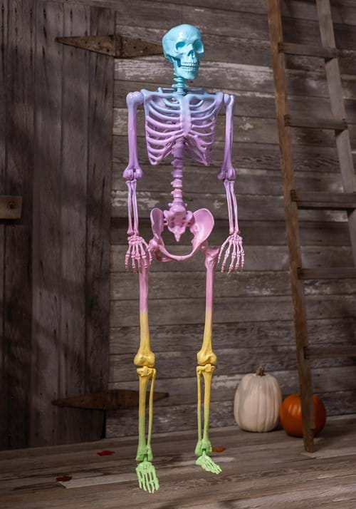 Poseable 5FT Crazy Bones Skeleton in Rainbow Decoration | Skeleton ...